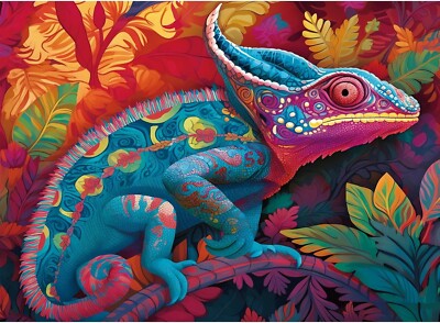 Jigsaw Puzzle 500 Pieces, Chameleon Puzzle, Puzzles for Adults 500 ...