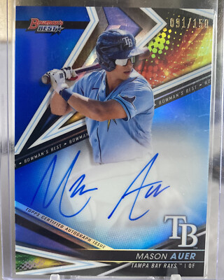 2022 Bowman's Best MASON AUER Blue Refractor Auto #/150 #B22-MA Tampa ...
