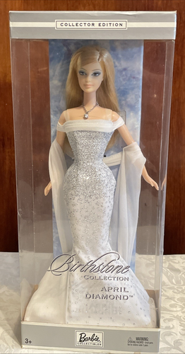 Birthstone Collection April Diamond Barbie Doll C5334 Blonde 2002 ...