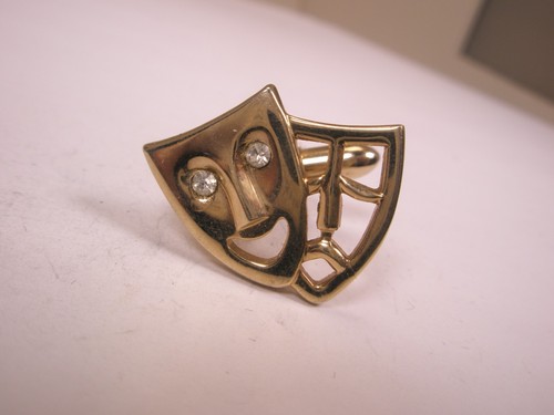 Theater Masks Comedy Tragedy SINGLE Vintage Cuff Link replace lost ...
