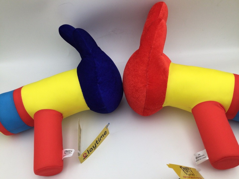 Namco Poppy Playtime Huggy Wuggy Grab Pack Plush Red & Blue Hand Goods ...
