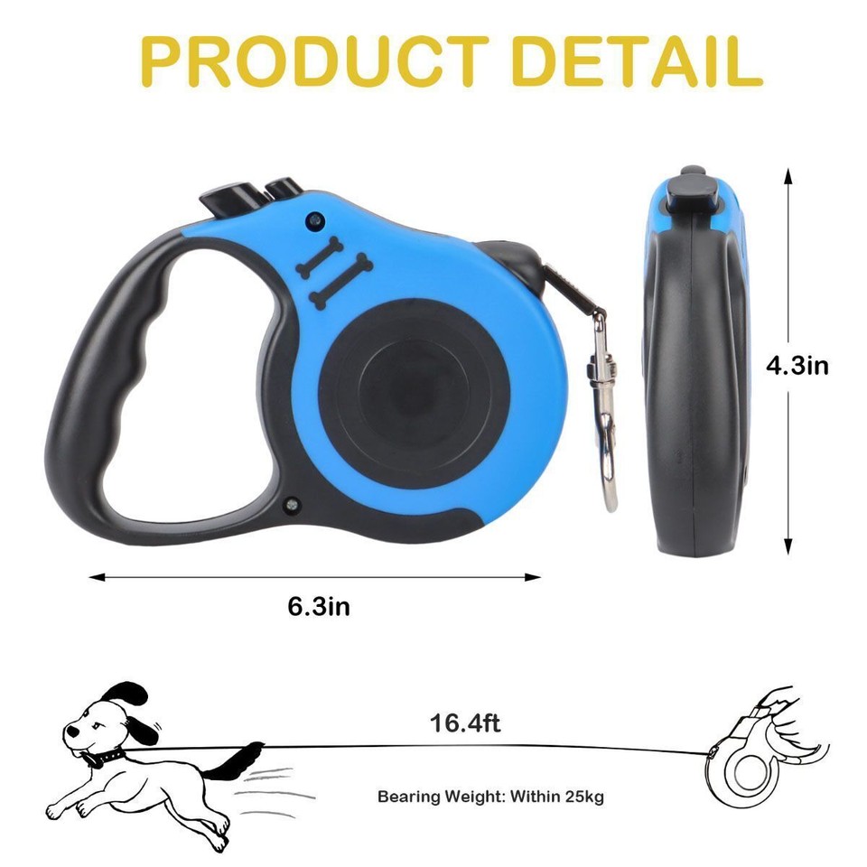 Dog Leash Retractable Walking Collar For Small Big Pet with Lock Nylon ...