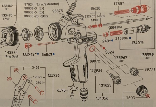 SATA Jet 3000b RP Repair Kit 133835 for sale online | eBay