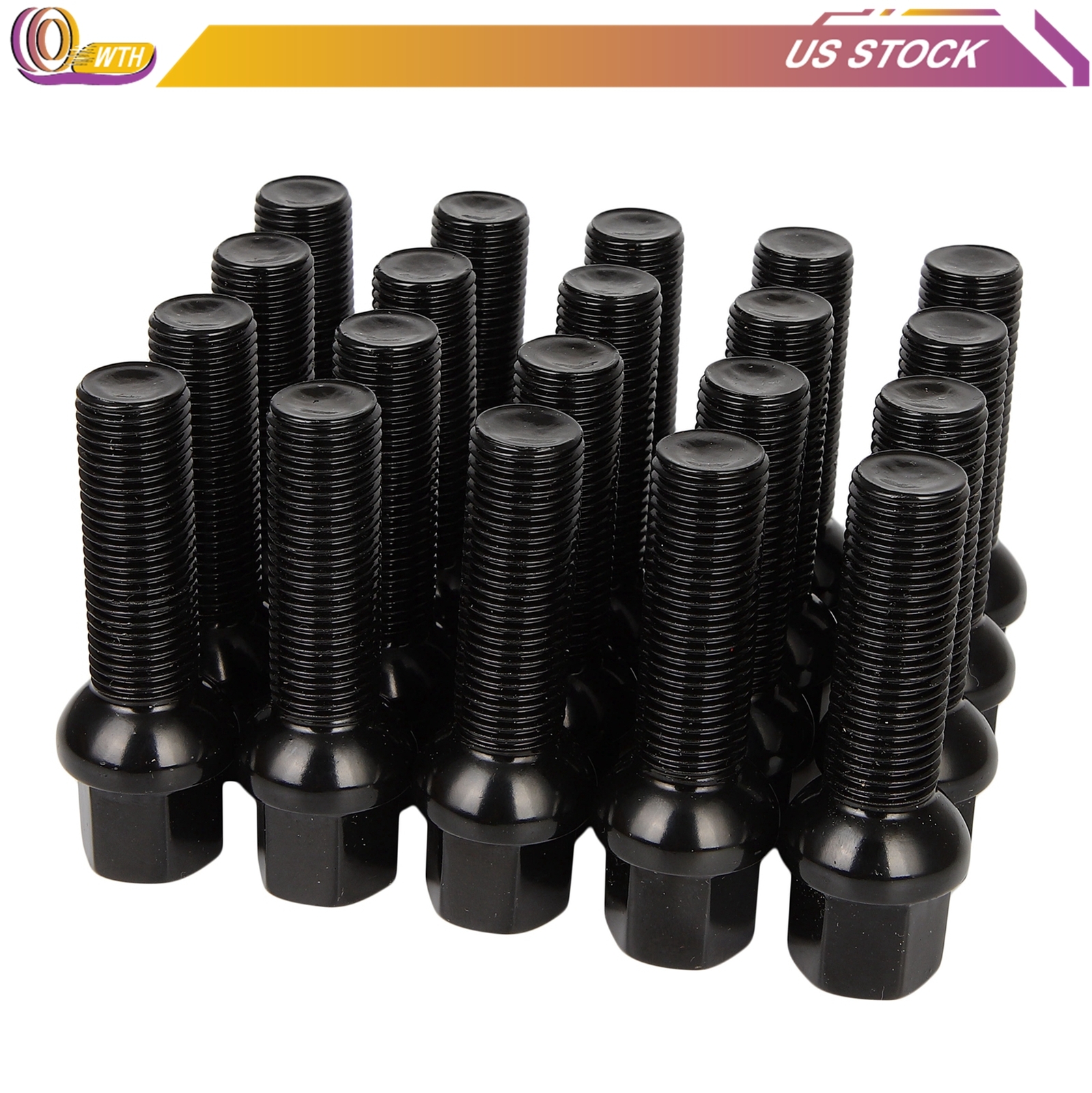 20Pc 40mm Shank 14x1.5 Wheel Lug Bolts Nuts For Volkswagen Beetle GTI ...