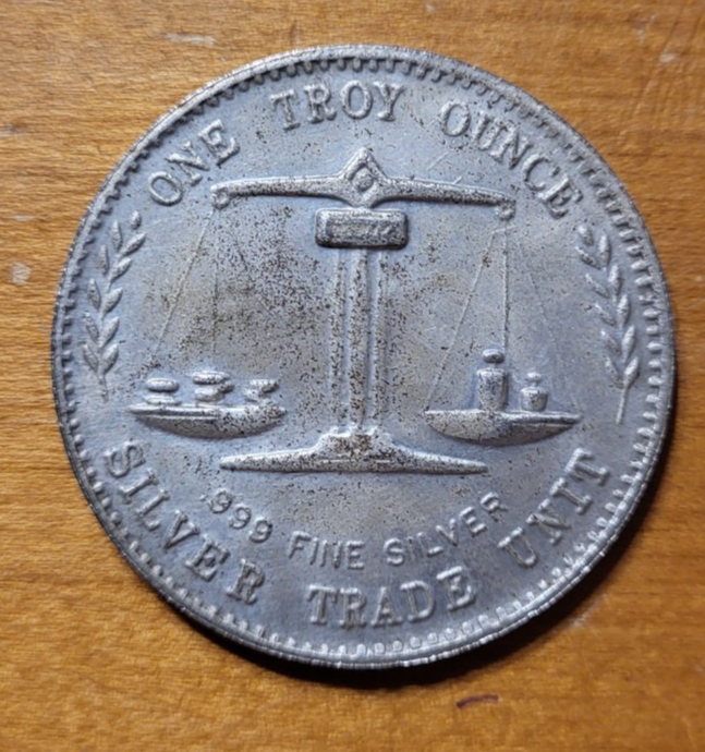 NO SILVER One Troy Ounce Silver Trade Unit Morgan Dollar Large EXAMPLE ...
