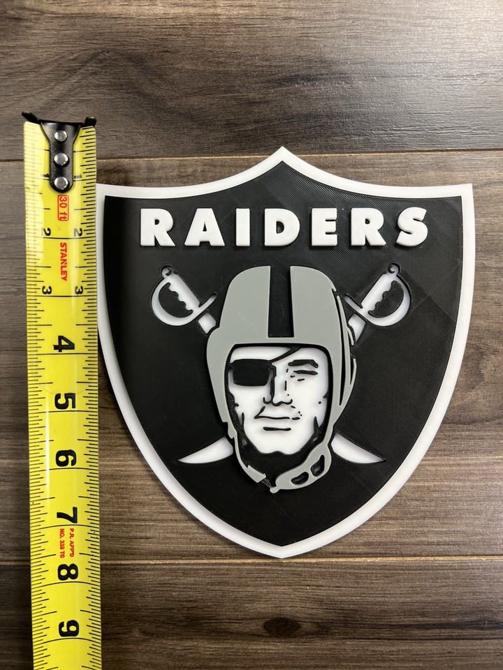 Raiders modern 3D printed logo sign fan art display shelf desk wall | eBay