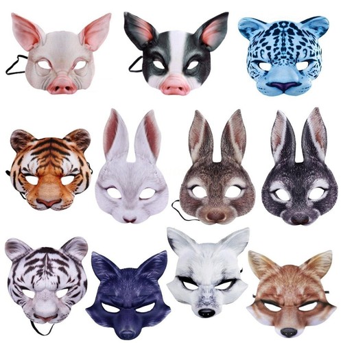SALE Costume Masks Fox Pig Rabbit Tiger Animal Mask Kids Costume ...