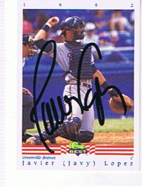 1992 CLASSIC # 117 JAVY LOPEZ AUTOGRAPHED CARD . BRAVES | eBay