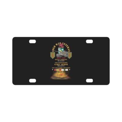 License Plate -Army - Cold War Vet - D Co, 1st Bn 63rd Armor - 1st Inf ...