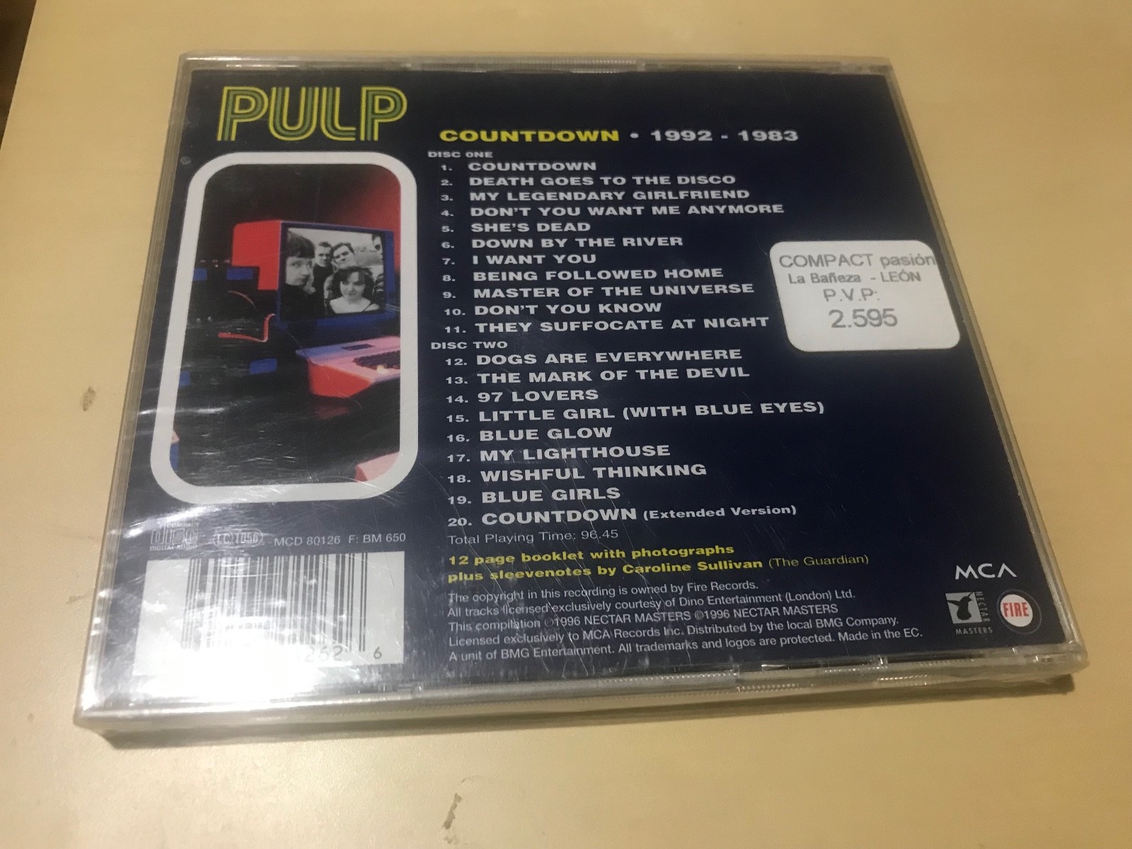 PULP - COUNTDOWN 1992-1983 CD DOUBLE PACK 96 UK SYNTH POP INDIE ROCK ...
