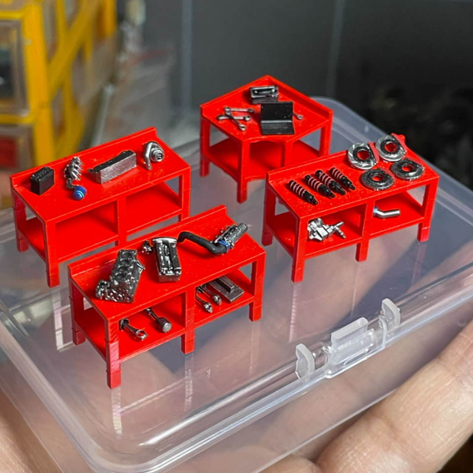 Diorama 1:64 Garage Props Model Car Workshop Tuning Repair Scene Model ...