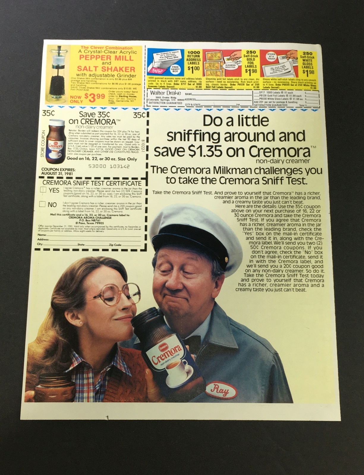 VTG 1981 Borden Cremora Milkman None-Dairy Creamer Print Ad Coupon | eBay