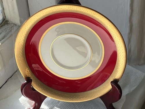 Lenox Embassy Red Gold Tea Saucer New | eBay