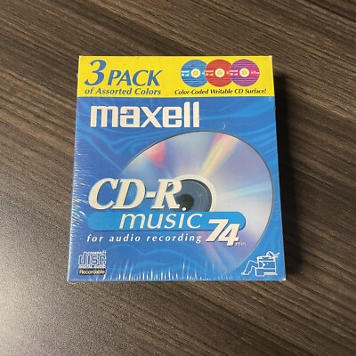 Maxell Recordable CD-R 3 Pack 74Min. Brand New + Factory Sealed | eBay