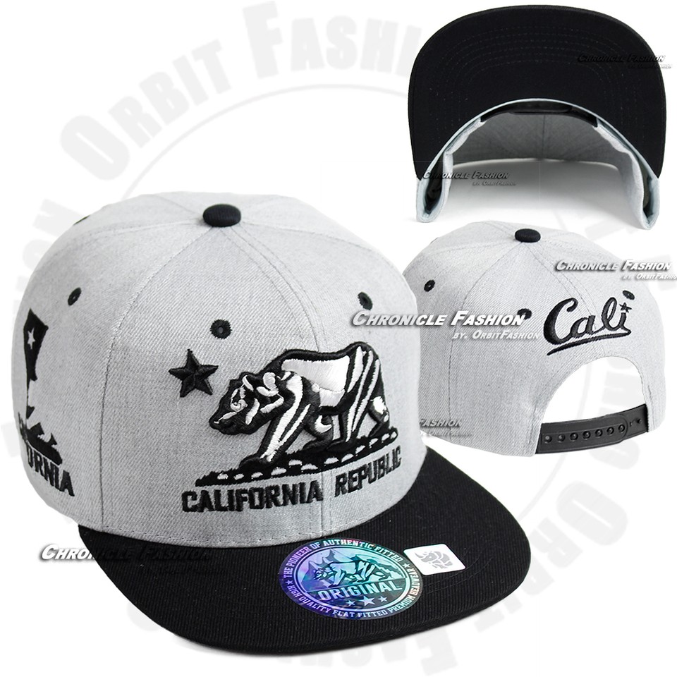 Baseball Cap California Republic Cali Bear Embroidered Snapback ...