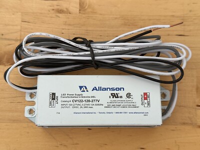 Allanson CV122-120-277V LED Power Supply 120-277VAC 12VDC 2A 24W | eBay