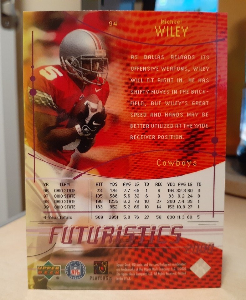 2000 UD Ionix /2000 Michael Wiley Rookie RC OHIO STATE BUCKEYES DALLAS ...