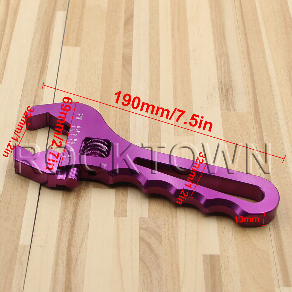HQ AN3-16AN Aluminum Spanner Adjustable Anodized Wrench Fitting Tools ...