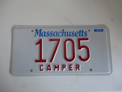 1990s Massachusetts license plate Camper 1705 | eBay