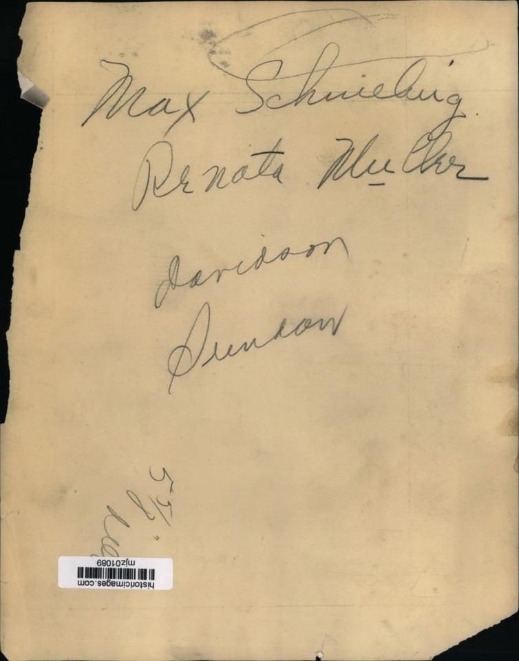 Press Photo Max Schmeling With Renata Muller And Davidson In 'Love In ...