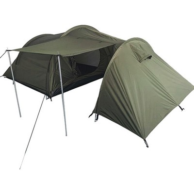 Mil-Tec 2 Person Tent with Storage Space Camping Shelter Military Olive ...