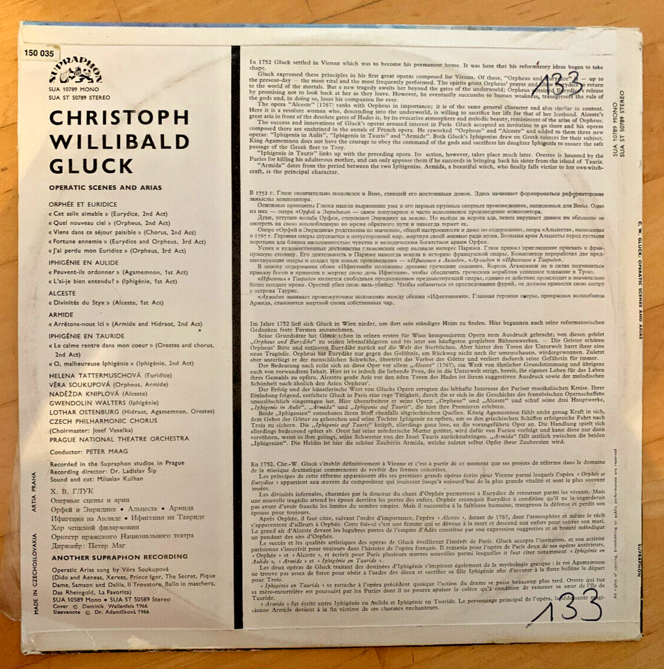 Christoph Willibald Gluck - Operatic Scenes And Arias | eBay