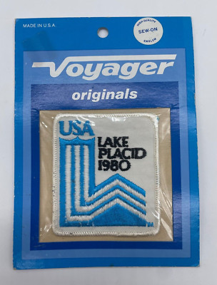 1980 LAKE PLACID WINTER OLYMPICS SEW ON LOGO PATCH BLUE AND WHITE - NEW ...