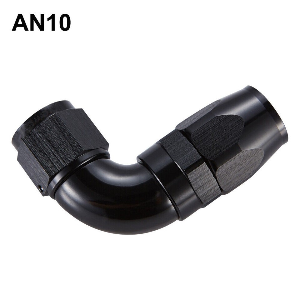 2Pcs 10AN AN10 90°Aluminum Full Flow Swivel Fitting Hose End Adapter ...