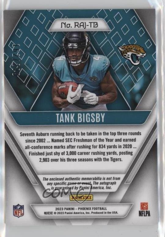 2023 Panini Phoenix RPS Rookie Auto Jersey /299 Tank Bigsby #RAJ-TB ...