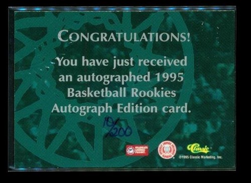 Vintage 1995 CLASSIC RC AUTOGRAPH Basketball Card CLINT MCDANIEL Kings ...