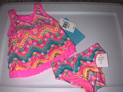 Breaking Waves Girl's 2-Piece Tankini Swimsuit, Pineapples Sz 2T | eBay