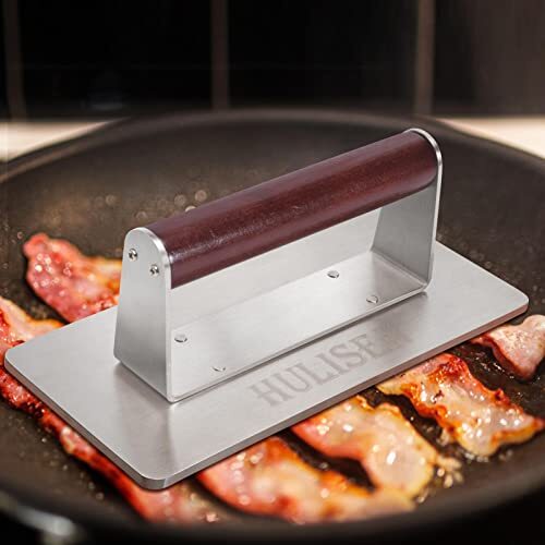Stainless Steel Bacon Press 9 Inch Large Heavy Duty Burger Press With ...
