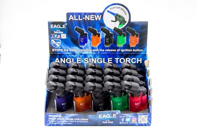 Eagle 45 Degree Angle Torch Jet Flame Refillable Lighter With Safe Top ...