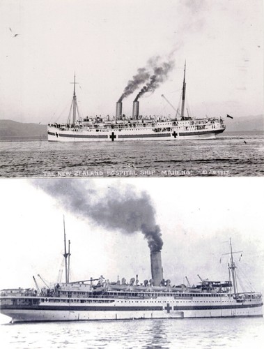 2 REPRO, 6 x 4 inch PHOTOS NEW ZEALAND WW1 HOSPITAL SHIPS HMNZHS MAHENO ...