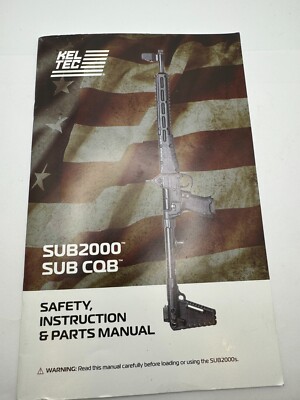 Kel Tec Sub2000 Sub 2000 CQB Safety Instruction Owners Manual Original ...