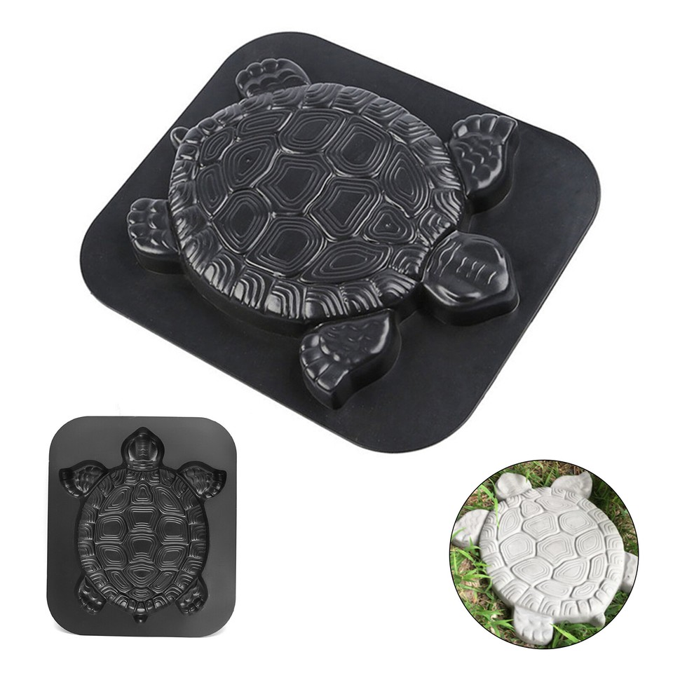 Turtle Stepping Stone Mold Concrete Cement Mould Garden Path Lawn Paver ...