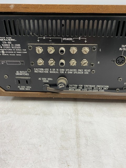 Vintage 1980 Realistic Am/fm Stereo Receiver Model Sta-100 for sale ...