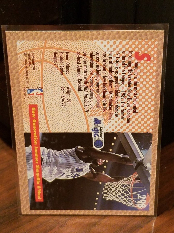 1992 92-93 FLEER SLAM DUNK DUNK Shaquille O'Neal Rookie Card #298 SHAQ ...