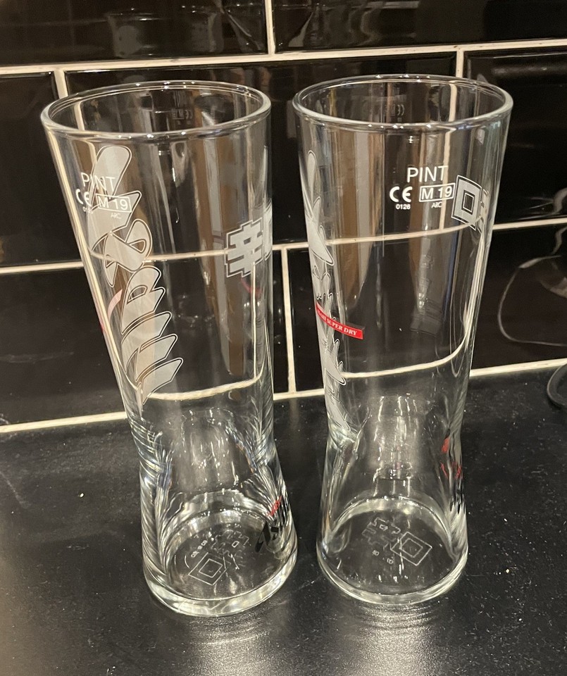 2x Asahi Super Dry One Pint 20oz Beer Glass LATEST DESIGN | eBay UK