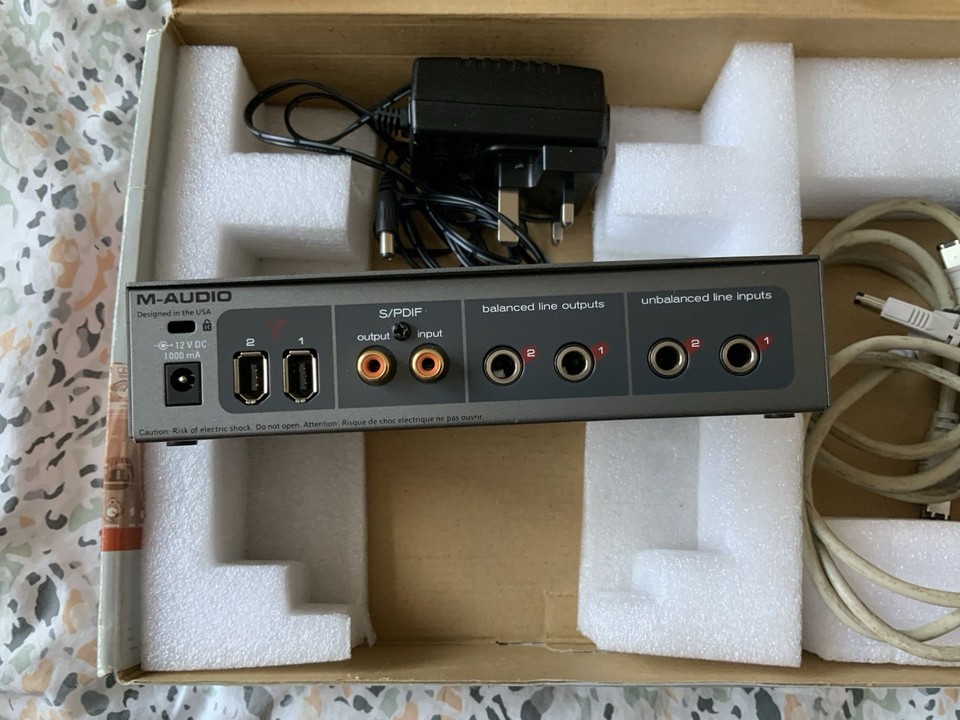 M-Audio FireWire Solo Audio Interface PC/Mac Boxed with Cable and power ...