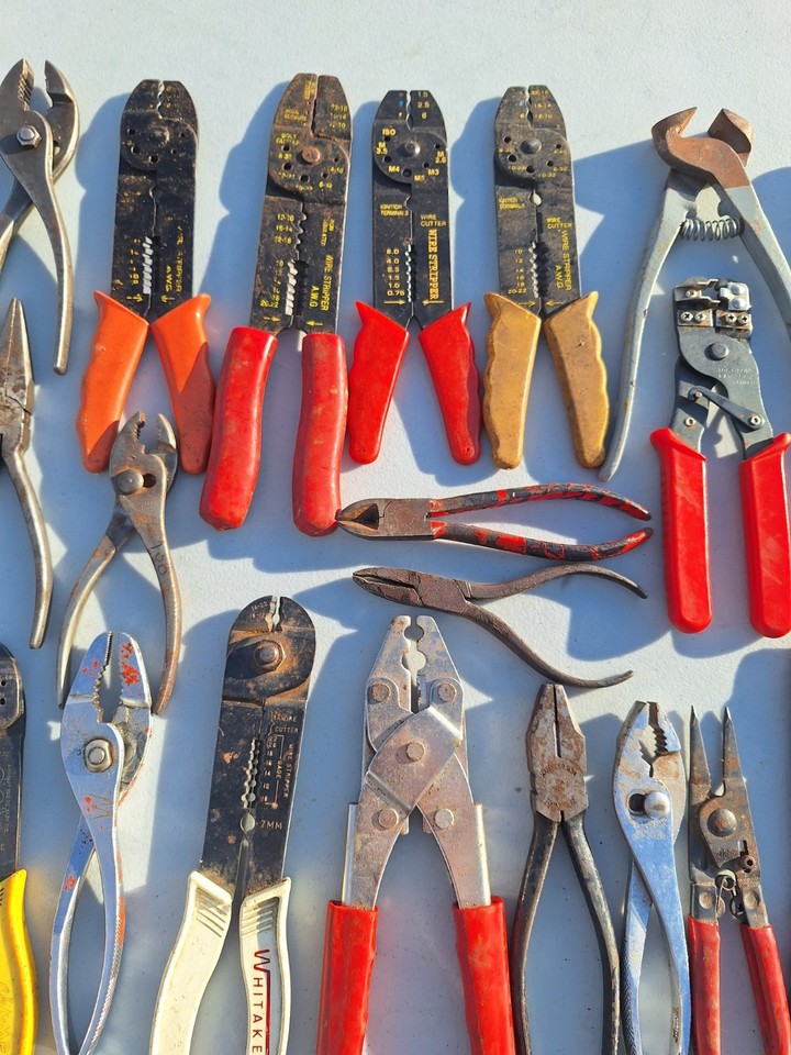 Mixed Lot 40+ Tools Pliers Snips Usa Linesman Electricians Cutters ...