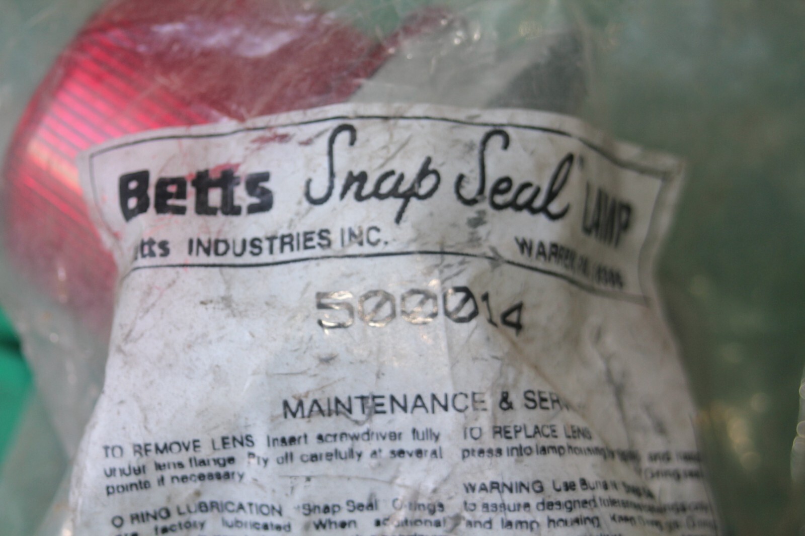 Betts Industries Inc. Snap Seal Lamp 500014 | eBay