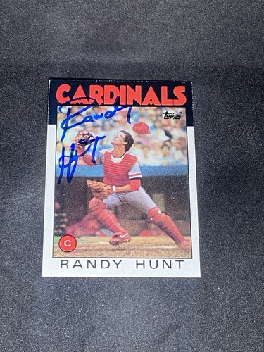 Randy Hunt 1986 Topps #218 St. Louis Cardinals Auto Autographed Signed ...