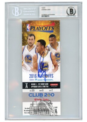 Stephen Curry Autographed 2016 NBA Playoffs Game A Ticket BAS | eBay