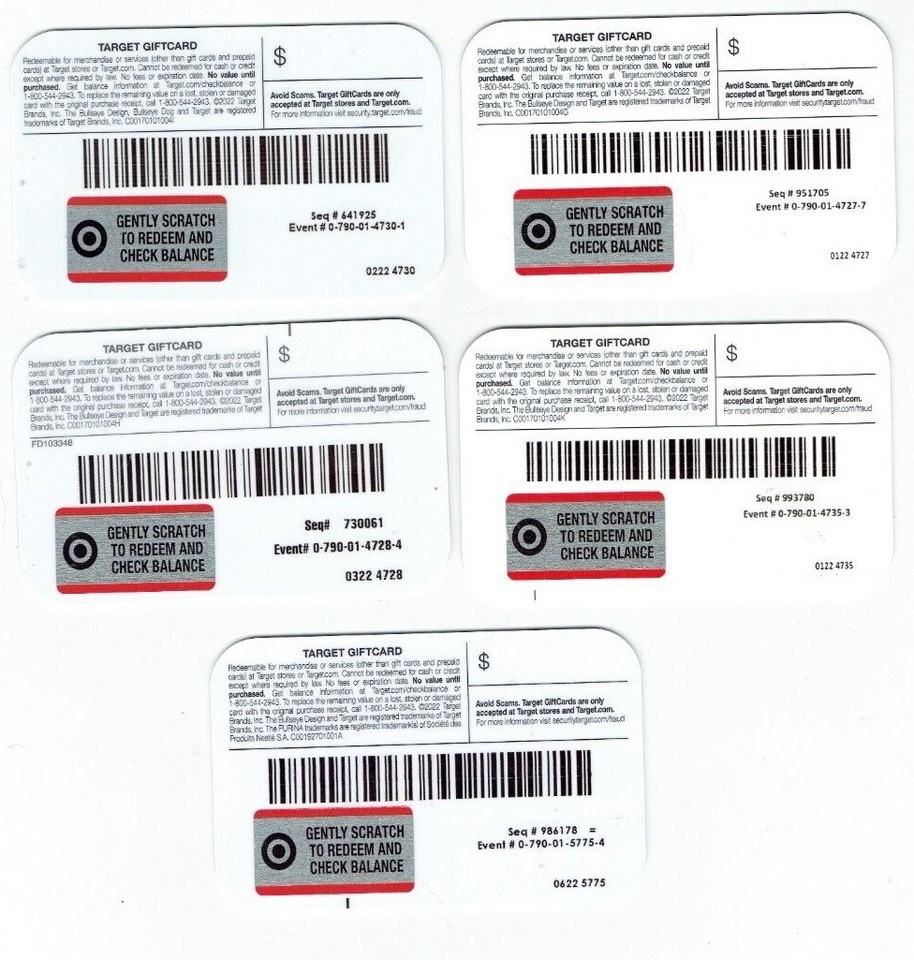 Target Gift Card LOT of 5 - Halloween, Fall, Cat, Dog - 2022 Styles ...