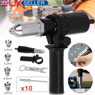 Electric Rivet Nut Gun Cordless Drill Pop Adapter Riveting Riveter ...