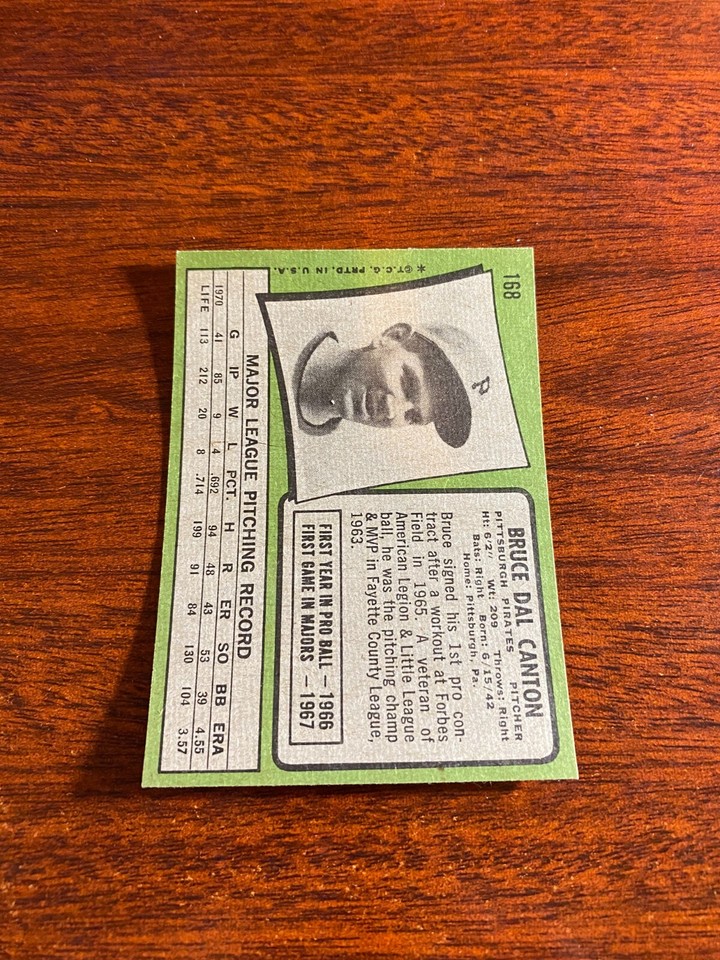 1971 Topps #168 Bruce Dal Canton. EX/MINT | eBay
