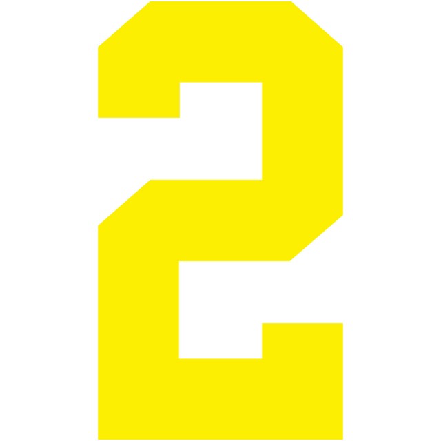 Varsity Number 2 Decal Sticker Vinyl Window College Athletic Letters ...