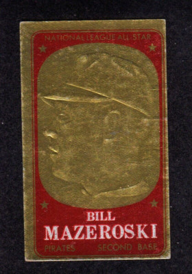 1965 Topps Embossed #23 Bill Mazeroski Pittsburgh Pirates HOF Card VG+ ...