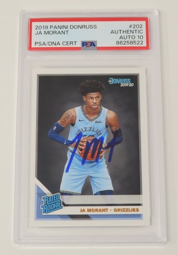 Ja Morant GRIZZLIES Signed 2019 Panini Donruss Rated Rookie Card 202 ...